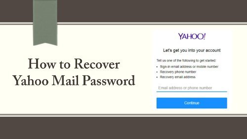 Recover Yahoo Password