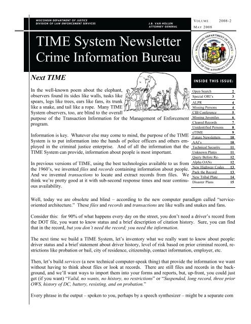 TIME System Newsletter - Wilenet
