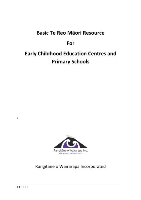 Basic Te Reo Māori Resource For Early Childhood Education ...