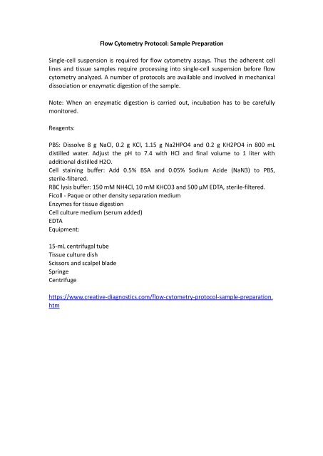 Flow Cytometry Protocol
