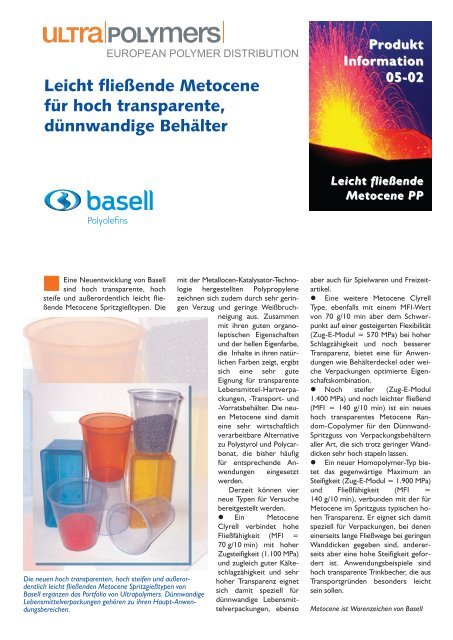 Produkt Information 05-02 Leicht fließende ... - bei UltraPolymers