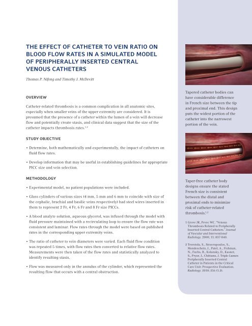 the effect of catheter to vein ratio on blood flow rates ... - Vessel ...