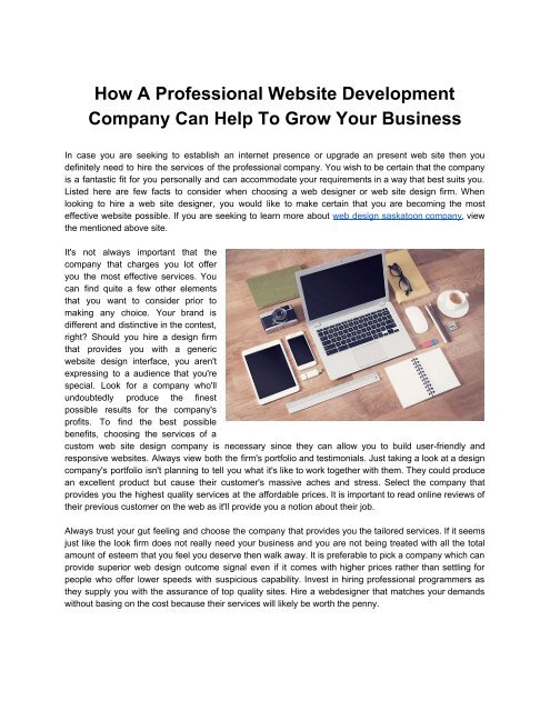 How A Professional Website Development Company Can Help To Grow Your ...