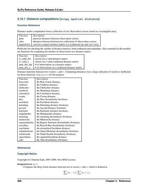 Scipy Reference Guide Re