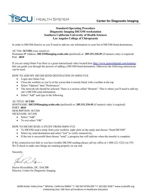 Center for Diagnostic Imaging workstation - SCUHS