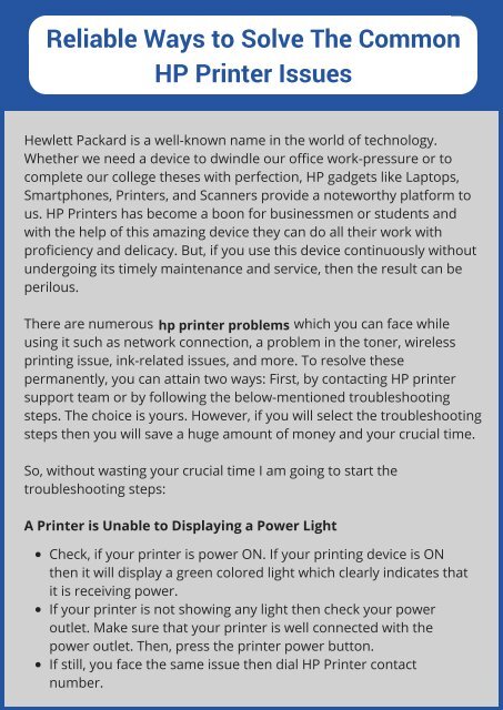 Fix HP Printer Common Issues Fix HP Printer Common Issues