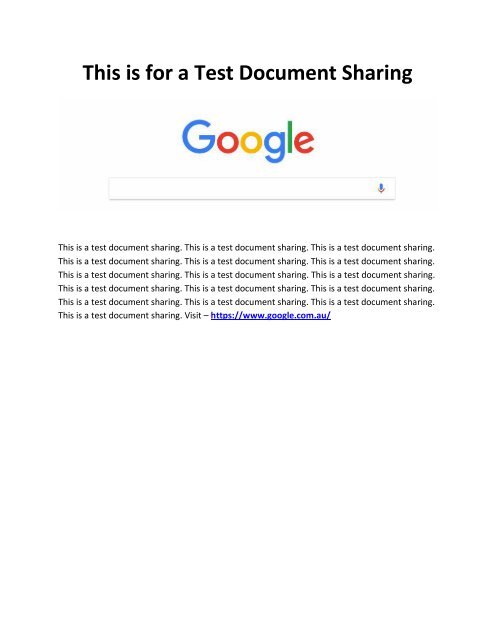 This is for a Test Document Sharing