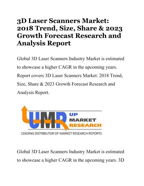 3D Laser Scanners Market