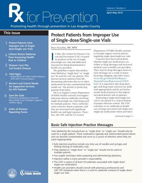 Protect Patients from Improper Use of Single-dose⁄Single-use Vials