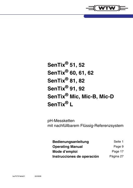 SenTix 51, 52 SenTix 60, 61, 62 SenTix 81, 82 SenTix ... - WTW.com