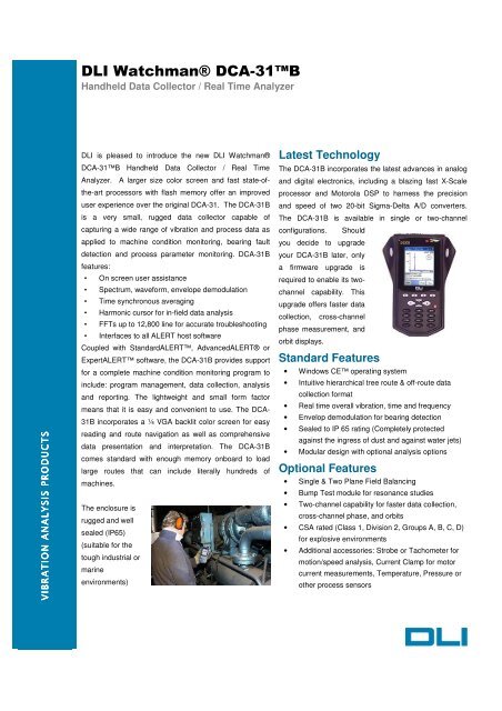 DCA-31B Data Sheet - Tan Delta Electric Corporation