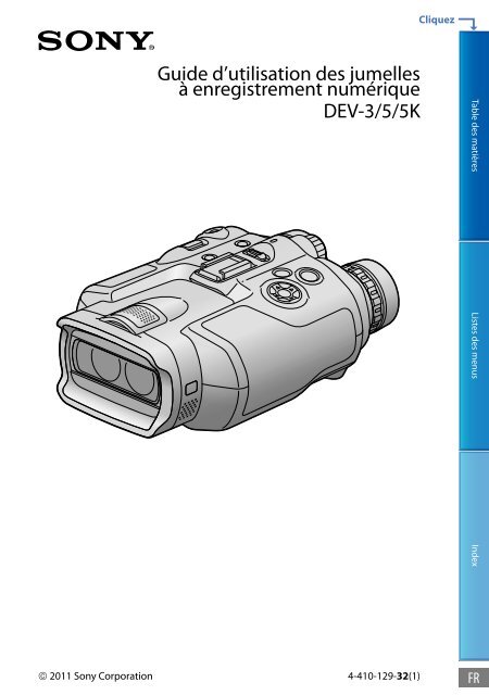 Sony DEV-3 - DEV-3 Consignes d’utilisation