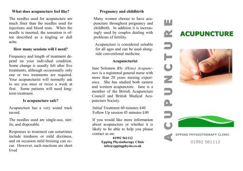 Download or view our acupuncture leaflet in PDF