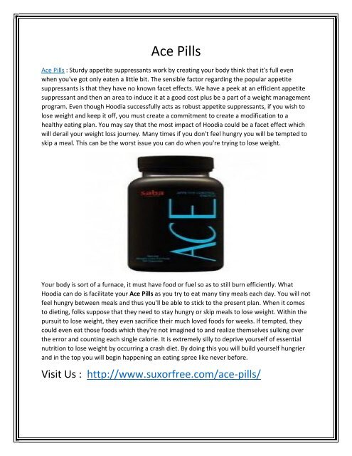 Ace Pills - Enhances Your Digestion and ReducesYour Abdominal Pain