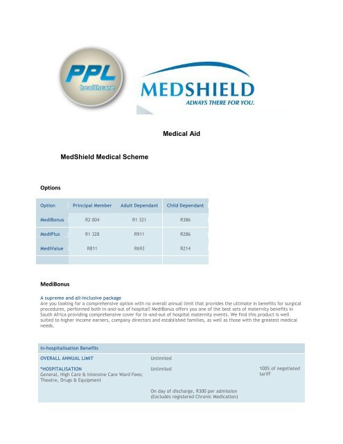 Medical Aid MedShield Medical Scheme - our PPL Healthcare
