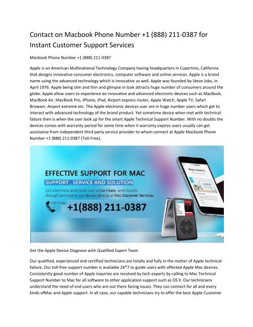 macbook phone number +1-888-211-0387