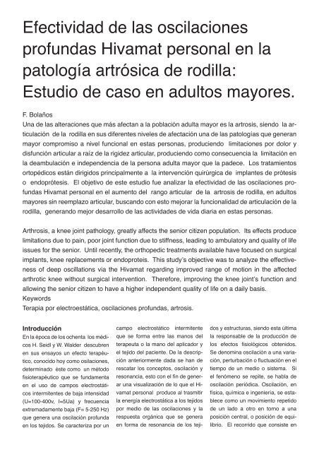 Efectividad de las oscilaciones profundas Hivamat personal en la ...