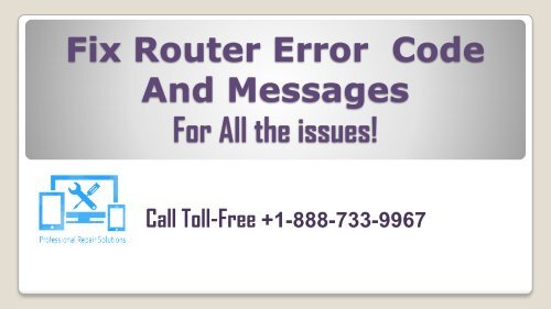 Fix Router Error Code And Messages