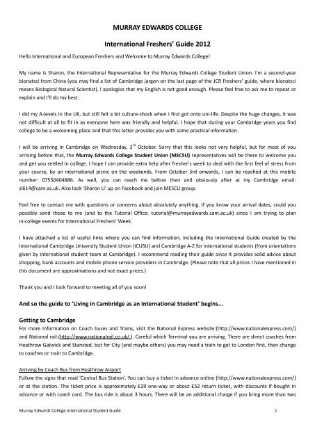 Murray Edwards College - University of Cambridge