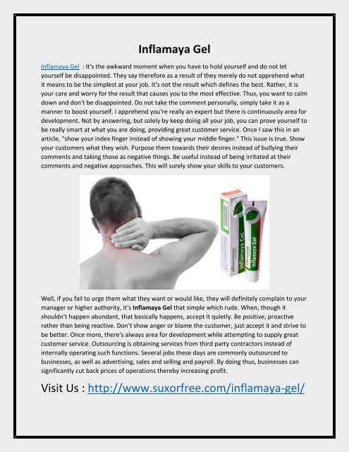 Inflamaya Gel - The Natural Formula For Joints Health!