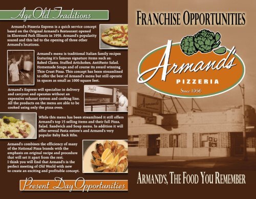 Franchise Brochure - Armand's Pizzeria Express