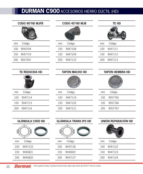 DURMAN C900 ACCESORIOS HI