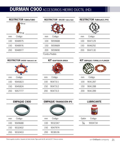 DURMAN C900 ACCESORIOS HI