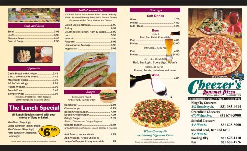 Monterey County - Cheezer's Gourmet Pizza