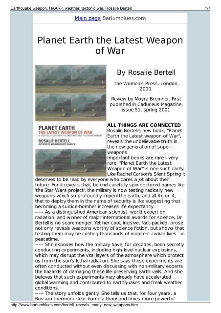 Earthquake weapon, HAARP, weather, tectonic ... - NoAgendaPDFs