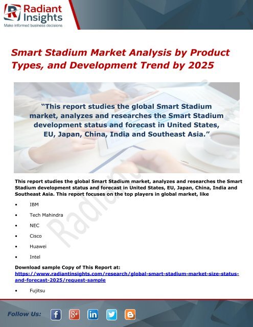Smart Stadium Market Analysis by Product Types, and Development Trend ...