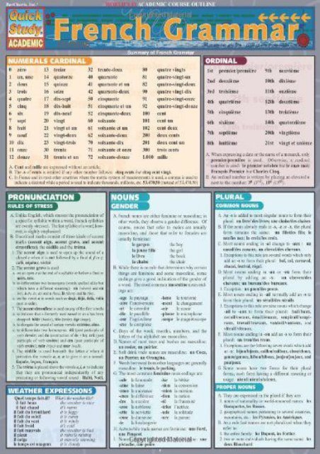 [PDF] Download French Grammar (Quickstudy: Academic) Online