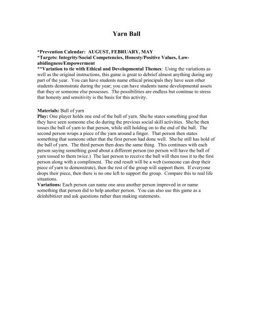 Yarn Ball *Prevention Cal