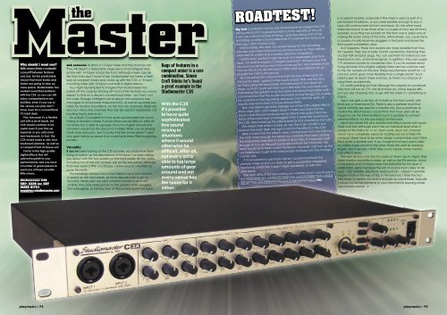 the technical bit! - Studiomaster