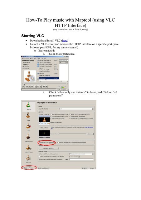 How-To Play music with Maptool (using VLC HTTP Interface) - Gallery
