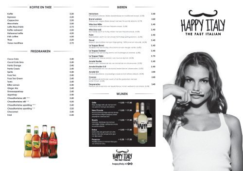 Happy Italy menukaart
