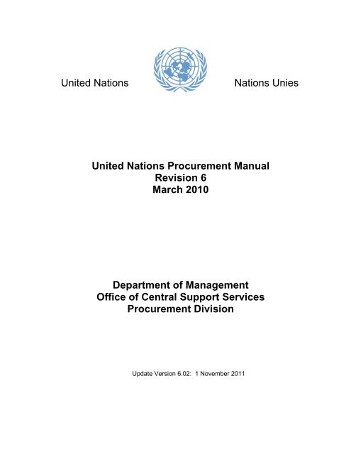 Procurement Network - UN Procurement Manual (PM)