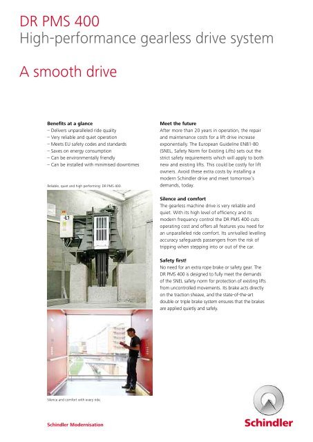 DR PMS 400 High-performance gearless drive system A smooth drive