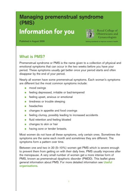 (PMS) Information For You - Homerton University Hospital