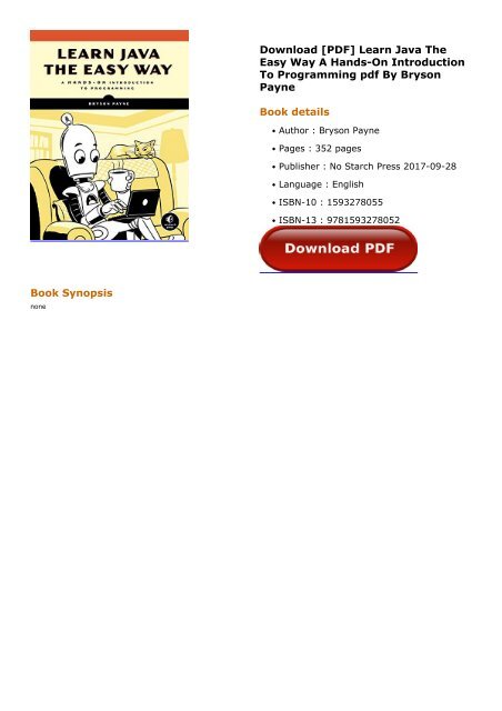 Learn Java The Easy Way A 