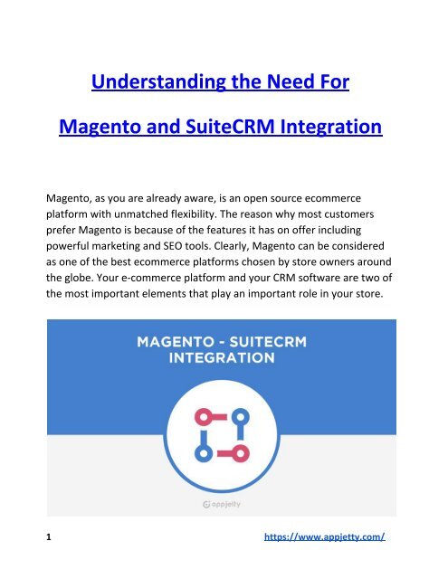 Understanding the Need For Magento and SuiteCRM Integration