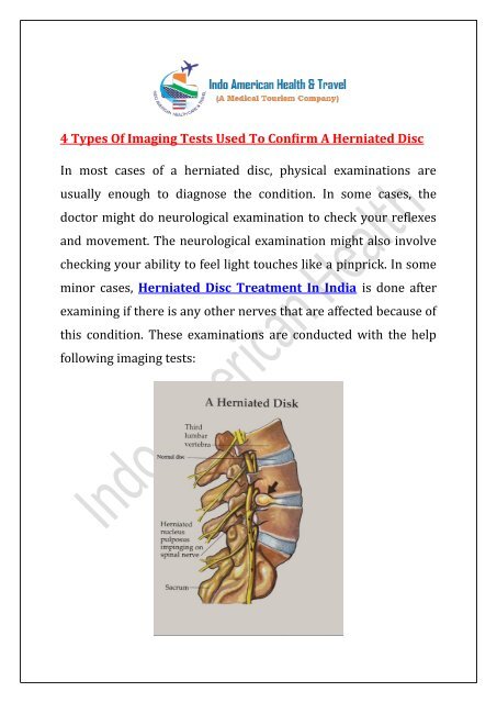 4 Types Of Imaging Tests Used To Confirm A Herniated Disc