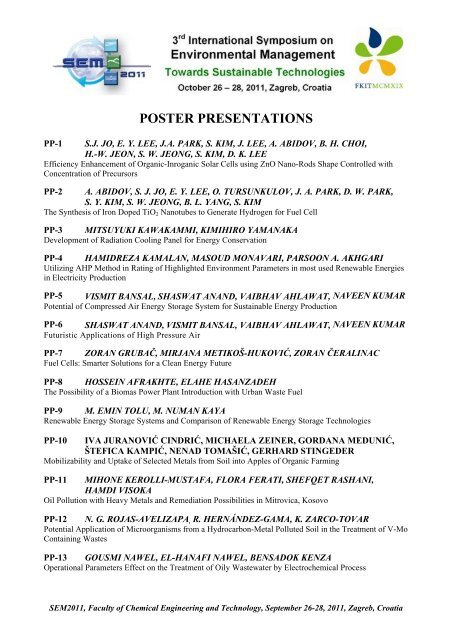 POSTER PRESENTATIONS - sem-eco