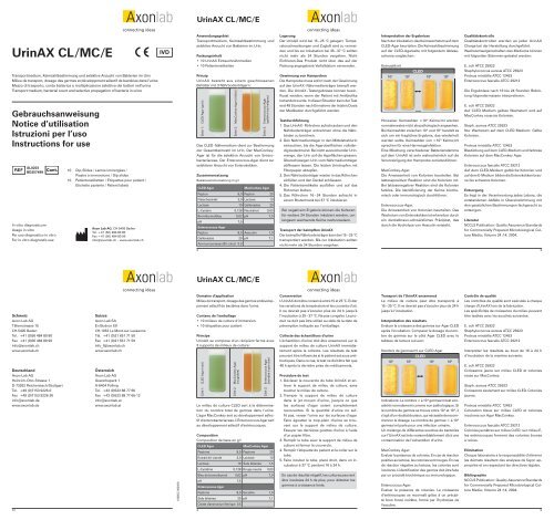 Urinax CL/MC/E - Axon Lab AG