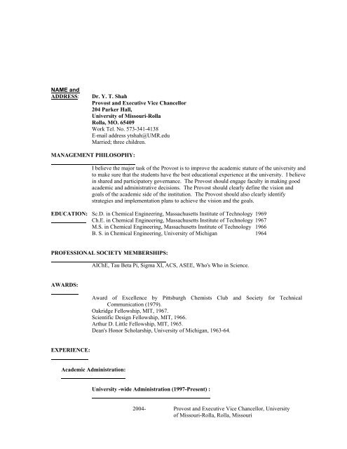 Dr. YT Shah - Ball State University