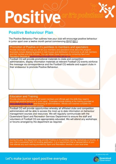 Positive Behaviour Plan