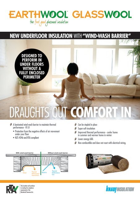 EARTHWOOL GLASSWOOL Underfloor Insulation