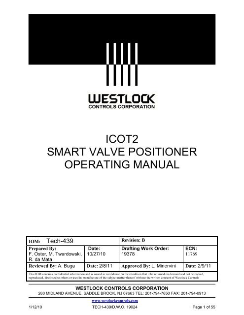 ICOT2 SMART VALVE POSITIONER OPERATING MANUAL