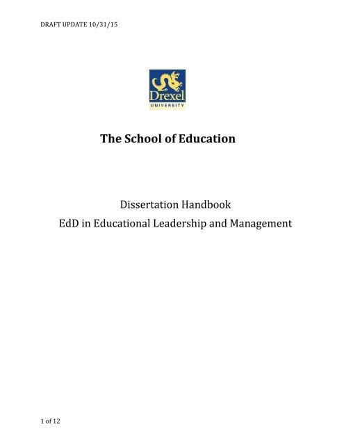 Dissertation EdD Handbook
