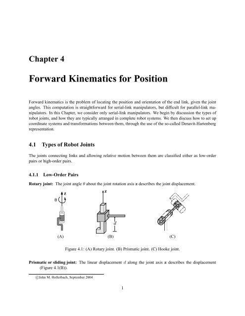 Chapter 4 Forward Kinematics for Position
