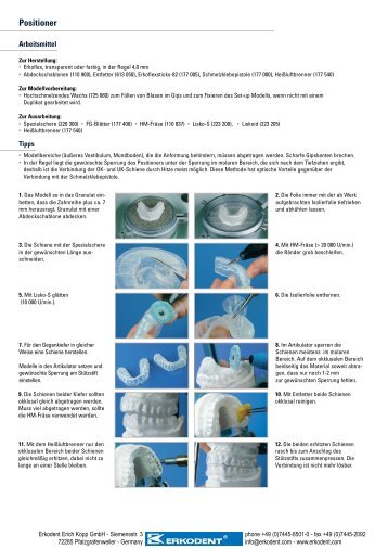 Unterkiefer- Protrusionsschiene Anleitung: - Erkodent